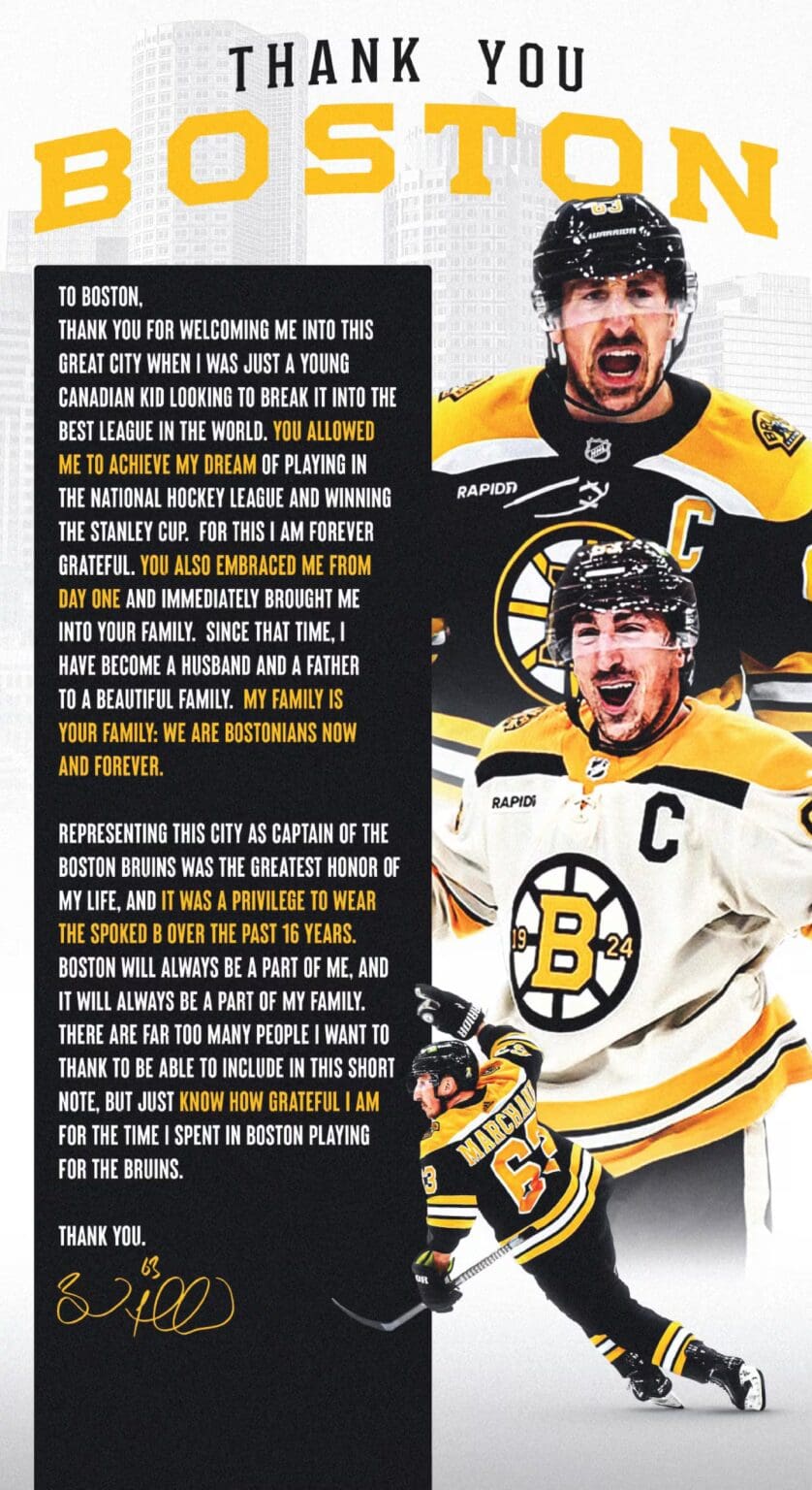 Panthers in Boston, Allowing Marchand to Say Goodbyes